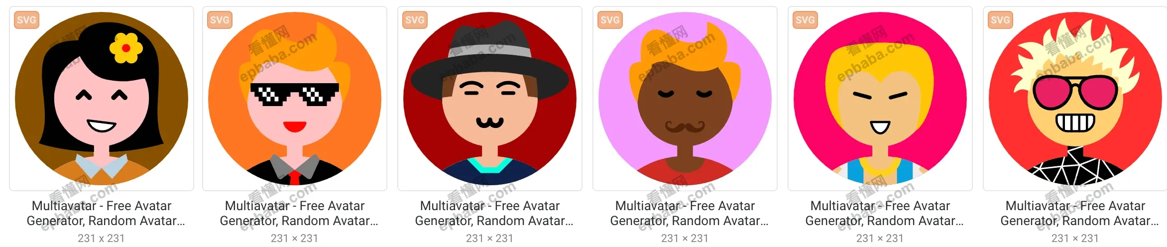 Multiavatar：扁平默认头像随机生成器 - 看懂网